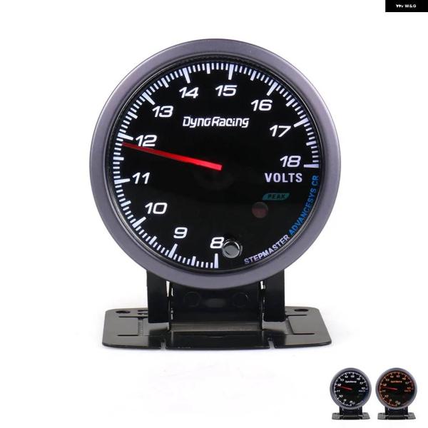 60MM ブラックフェイス カーオート電圧計 8-18ボルト 電圧計 ホワイト アンバー ライト カーメーター TT101483 カスタム パーツ アクセサリーHign-concerned Chemical:NoneOther Part N...