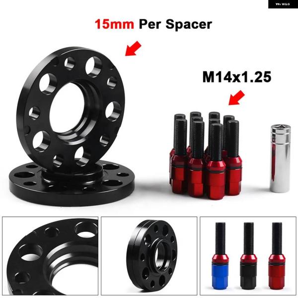 15MM 72.56MM 5X120MM ハブセントリックホイール スペーサー M14X1.25 テーパーボルト BMW Fシリーズ F10 F12 F13 F01 F02 F30 カスタム パーツ アクセサリーMaterial:6061-...