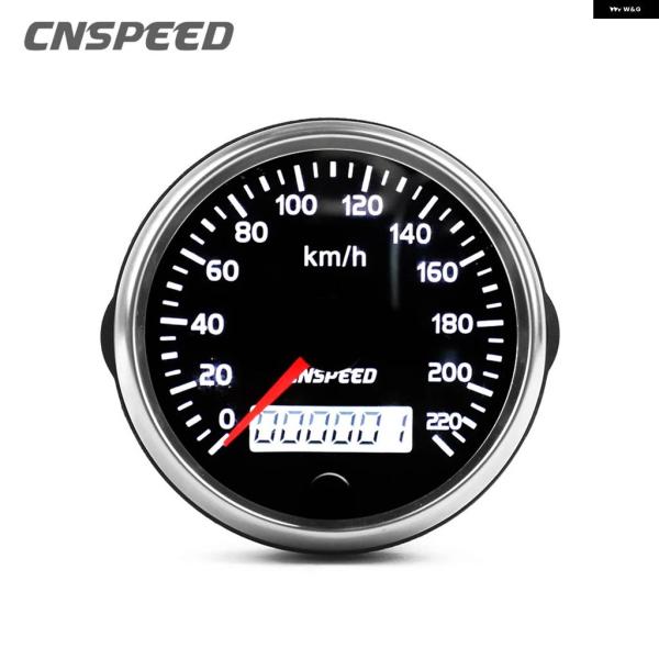 汎用 85MM スピード メーター 220KM/Hスピード ゲージメーター 12V 24V ホワイト/ アンバー バックライト付き LCD 付き モーターカー トラック ボート カスタム パーツ アクセサリーHigh-concerned c...