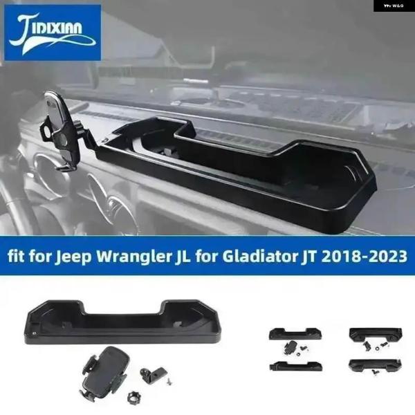 JIDIXIAN 車 ダッシュボード 携帯電話 ホルダー 収納 ボックス ジープ ラングラー JL 4XE グラディエーター JT 2018-23 カスタム パーツ アクセサリーSpecial Features:Adjustable,Rot...