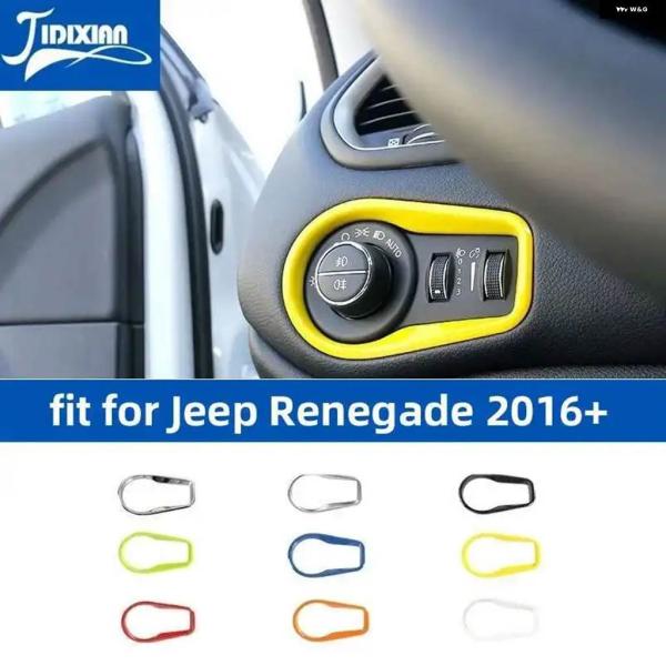 JIDIXIAN 車 ヘッドライト ライトランプ スイッチ デコレーション カバー ジープ レネゲード 2016-22 - 2025 カスタム パーツ アクセサリーHigh-concerned chemical:NoneCategory:s...