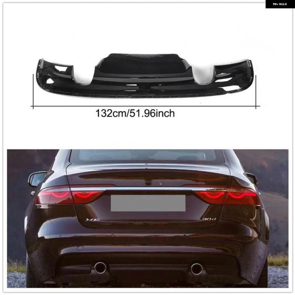 リア バンパー ディフューザー リップ ジャガー XF セダン スポーツ 4ドア 2016-2018 グロッシーブラック 交換エキゾーストブートガード スポイラー プレート カスタム パーツ アクセサリーHigh-concerned che...