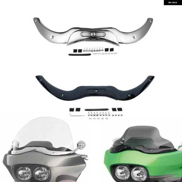 ハーレー ツーリング CVO ロードグライド モデル ウルトラ 2004-2013 クロームブラック バイク ウィンドシールド トリム カスタム パーツ アクセサリーHigh-concerned chemical:NoneItem Weig...