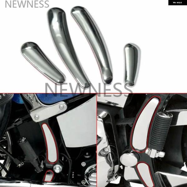 クローム オートバイ カーブド スイングアーム フレーム インサート ハーレー ソフテイル ヘリテージ スプリンガー デラックス バッドボーイ ファットボーイ FLSTF 1990-2007 カスタム パーツ アクセサリーProtectiv...