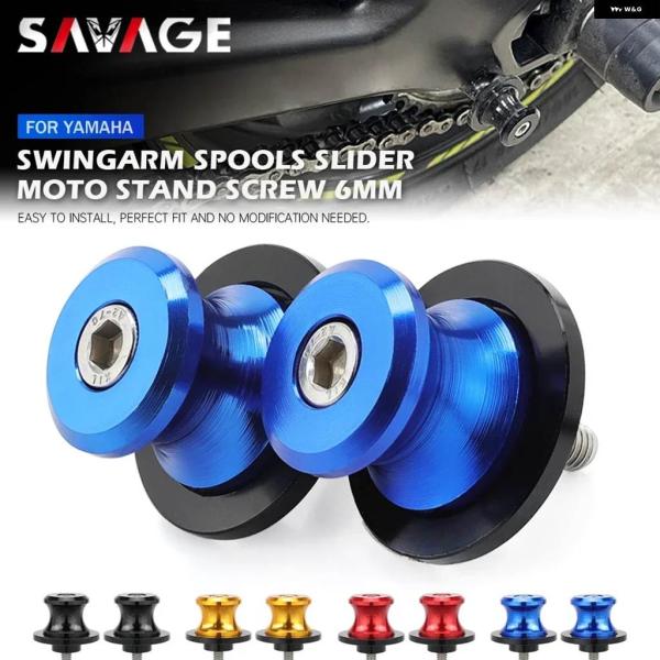スイングアーム スプール スライダー ヤマハ FZ1 FZ6 N/S FZ6R YZF R25 R3 R1/S/M R6 R7 R9 MT25 MT03 バイク アクセサリー スタンド スクリュー M6 カスタム パーツ アクセサリーHig...