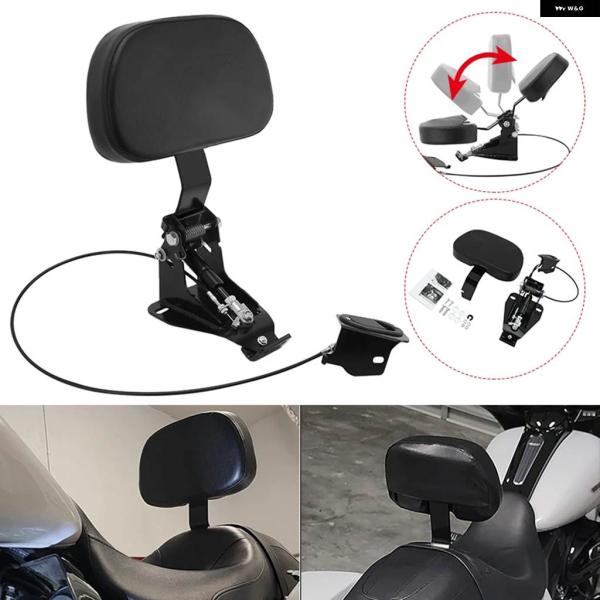 オートバイ ブラック フロントドライバー ライダーバックレスト パッド 取り付けパーツ ハーレー ツーリングCVOストリートグライド ロードキング クラシック 2009-2023 カスタム パーツ アクセサリーHigh-concerned ...