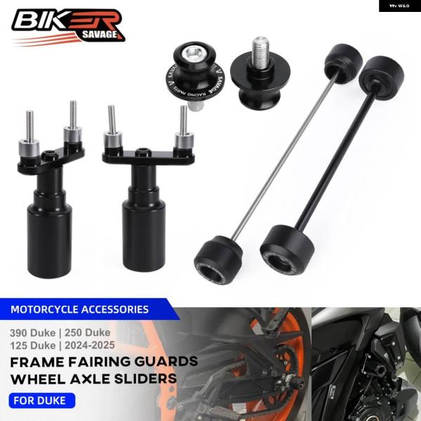 250 390 DUKE フレーム クラッシュ スライダー DUKE 125 2024 オートバイ アクセサリー リアフロントホイールハブ 防止ホイール プロテクター カスタム パーツ アクセサリーHigh-concerned chemic...