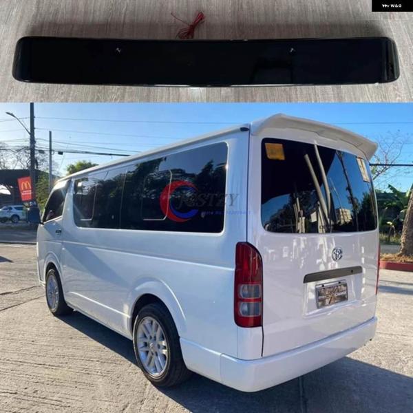 トヨタ ハイエース 2005-2018 ABS プラスチック 未塗装プライマー リアウィング リップ スポイラー カー スタイリング デコレーション カスタム パーツ アクセサリーHigh-concerned chemical:NonePl...