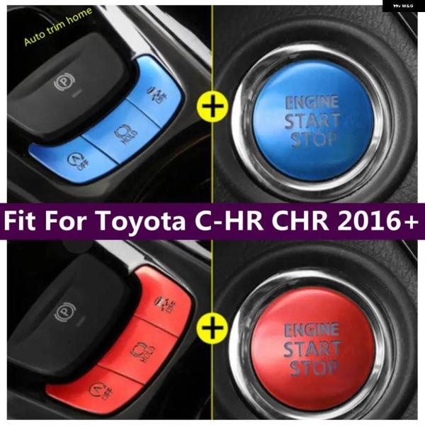 エンジン スタートストップキーレス システム ギア シフト ボックス ボタン デコレーションカバー トリム トヨタ C-HR CHR 2016 - 2022カーアクセサリー カスタム パーツ アクセサリーHigh-concerned che...