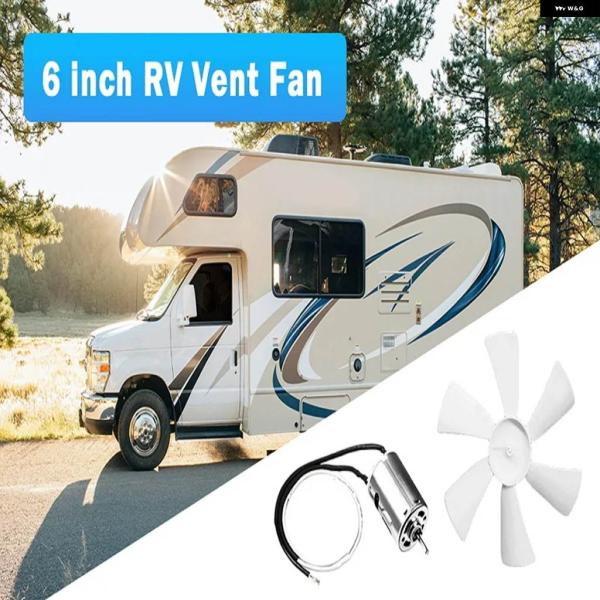 RV排気用ホワイトベントファンブレード12V DシャフトRVファンモーターネジ2本付き交換用6インチRVバスルームキャンピングカーモバイルホーム カスタム パーツ アクセサリーHigh-concerned chemical:NoneItem...