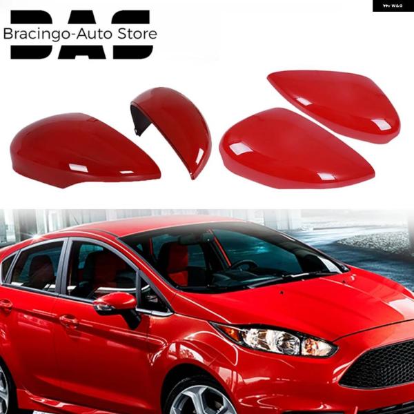 レッド バックミラー カバー ハウジング 交換用 フォード フィエスタ MK7 2009-2016 2017 サイドウィングミラー キャップ カーアクセサリー カスタム パーツ アクセサリーHigh-concerned chemical:N...