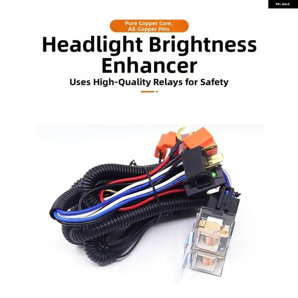 車両 ヘッドライト 強化配線 ハーネス 12V/24V 防水 リレーと銅コア付き 電気伝導性向上 カスタム パーツ アクセサリーHigh-concerned chemical:NoneOrigin:Mainland ChinaVehicle...