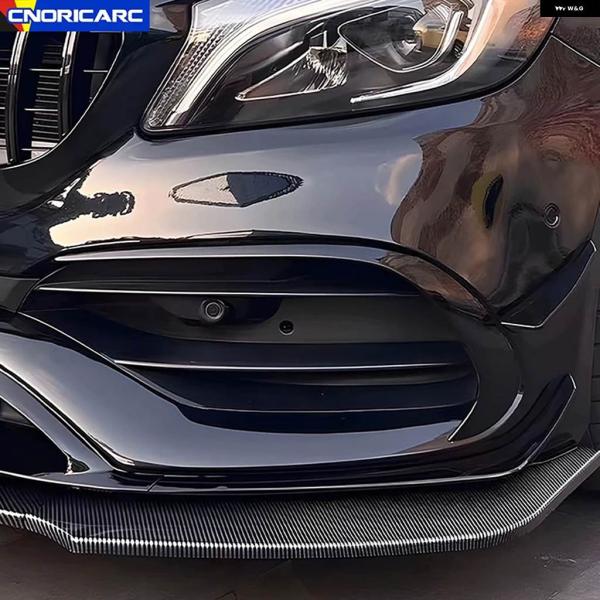 車 メルセデス ベンツ A クラス W176 2016-2018 A45 AMG フロント バンパー サイドスプリッター スポイラー トリム ストリップ 外装 アクセサリー ステッカー カスタム パーツ アクセサリーHigh-concern...