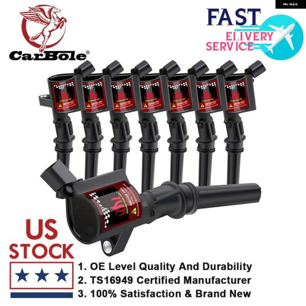 カーボレ 8個パック シリコン イグニッション コイル コイル DG508 C1454 4.6L/5.4L V8 フォード F150 1997 - 2010 F-250 スーパーデューティ 1999 - 2004 カスタム パーツ アクセサ...