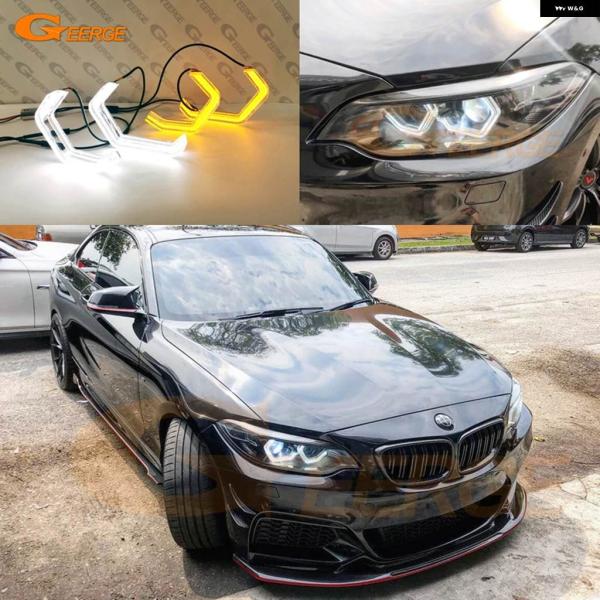 BMW 2シリーズ F22 F23 F87 M2 2012 2013 2014 2016 デイライト ウルトラコンセプト M4 アイコニック スタイル LED エンジェルアイ ハローリング カスタム パーツ アクセサリーHigh-conce...