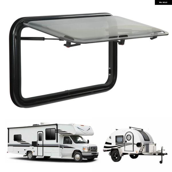 730X430MM RV プッシュ アウトウィンドウ スクリーンサンシェード 付き ダブル層アクリルガラス キャンピングカー トレーラー モーターホーム カスタム パーツ アクセサリーHigh-concerned chemical:None...