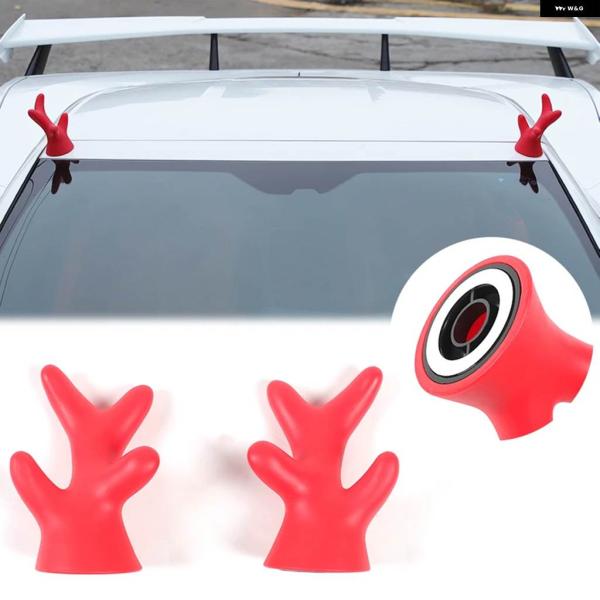 シボレー コルベット C8 2020 PVC レッド 車ルーフデコレーション 小さな枝角 3次元 ステッカー 車 外装 アクセサリー カスタム パーツ アクセサリーHigh-concerned chemical:NoneItem Weigh...