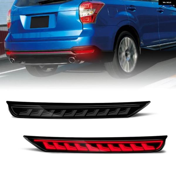 LEDリア バンパー リフレクター ライト スバル フォレスター 2008 2009 2010 - 2016 2017 2018 車用ブレーキダイナミックウィンカーランプ 12V カスタム パーツ アクセサリーHigh-concerned ...