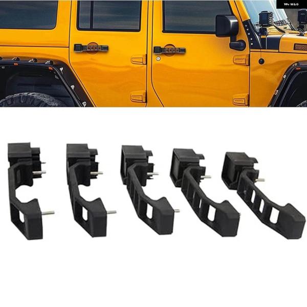 ジープ ラングラー JK 2007-2017 4ドア カーアクセサリー ブラック 外装 ドア テールゲートハンドルキット JL 2018 JT 2019 5個 カスタム パーツ アクセサリーHigh-concerned chemical:N...