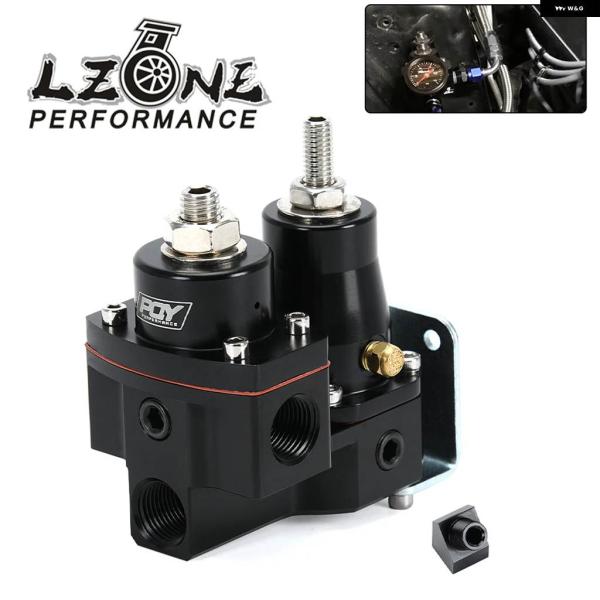 EFI TO CARB デュアルステージ調整可能燃料圧力レギュレーターキット 13220 1/8インチ NPT 3/8インチ NPT ブラック JR-FPR03BK-QY カスタム パーツ アクセサリーHigh-concerned chem...