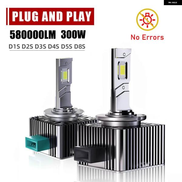 2個 D1S D3S LED 車用 ヘッドライト HID バルブ 300W D2S D4S D8S D2R D4R ランプ CANバス オートライト クールホワイト 6000K 12V 24VHigh-concerned chemical:...