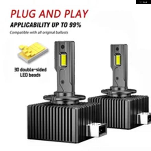 D1S D3S LED 車用 ヘッドライト HID バルブ 30000LM D2S D4S D8S LED D2R D4R ランプ CANバス オートライト クールホワイト 6500K 12V 24VHigh-concerned chemi...