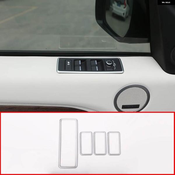 ランドローバー ディスカバリー 5 LR5 2017-20 L462 カー スタイリング ABS マットクローム ウィンドウリフト ボタン フレーム カバー トリム インテリア アクセサリーHigh-concerned chemical:N...