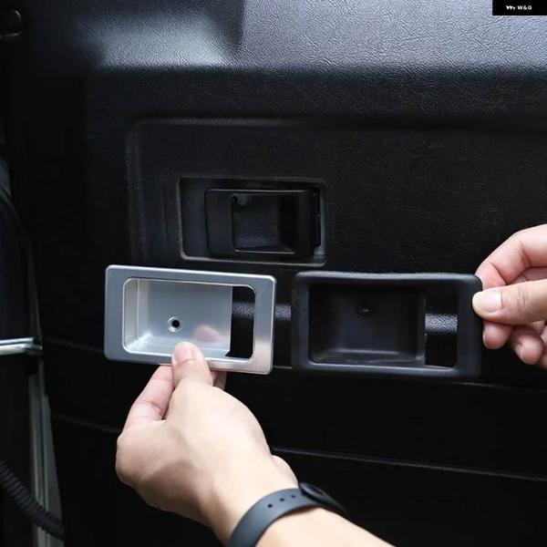 ランドローバー ディフェンダー 90 110 130 2004-18 アルミ シルバー 車内ドアボウル 装飾 カバー ディフェンダー 自動車アクセサリーHigh-concerned chemical:NoneItem Weight:400g...