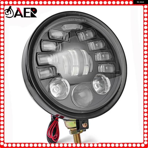 ハーレー ダイナ スポーツスター XL1200 XL883 FXD チョッパー 30W 5-3/4インチLED オートバイ ヘッドランプ DRL5.75インチLED ヘッドライト カスタム パーツ アクセサリーBattery Include...