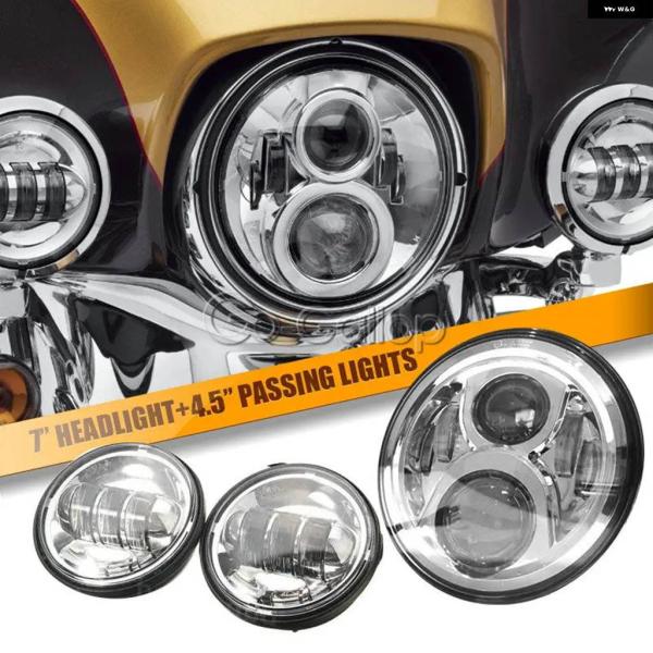 1セット 7インチ LED ラウンド プロジェクター ヘッドライト LED パッシングライト ハーレー ソフテイル ロードキング エレクトラ ストリートグライド ツーリング カスタム パーツ アクセサリーHigh-concerned che...