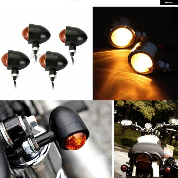 4個 12V バイク ウィンカー インジケーター ライト ヤマハ V-STAR XVS 650 950 1100 シルバラード ビラーゴ XV 250 500 700 1100 カスタム パーツ アクセサリーBattery Included...