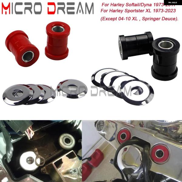 ハンドルバー ライザー ブッシング レッド/ブラック ハーレー スポーツスター XL 1973-03 ダイナ ファットボブ ワイドグライド ヘリテージ ソフテイル ビッグツインズ カスタム パーツ アクセサリーProtective part...