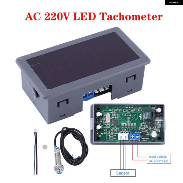 AC 110V 220V 4ビット デジタル LED タコメーター RPM スピード メーター ホール近接スイッチセンサー NPN リペアツール カスタム パーツ アクセサリーHigh-concerned chemical:NoneItem...