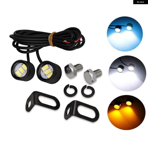 12V LEDライト インジケーター バイク 防水 モーター テールライト ランプ ホワイト/イエロー ウィンカーライト リア常時点灯 カスタム パーツ アクセサリーBattery Included:NoHigh-concerned che...