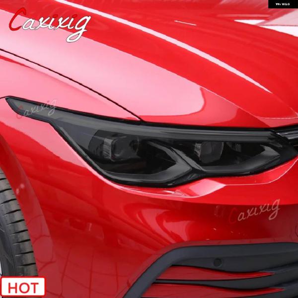 2枚セット ヘッドライト フィルム スモークブラック クリアステッカー フォルクスワーゲン VW ゴルフ 8 MK8 R LINE GTI 2021 2022 カスタム パーツ アクセサリーCategory:StickersType Of ...