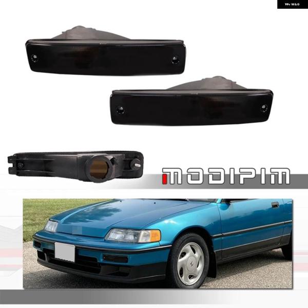 フロント バンパー ウィンカーライト DRL/ ドライビングライト ハウジング キット 1990 1991 ホンダ CR-X CRX 電球 /ソケットなし車用 カスタム パーツ アクセサリーHigh-concerned chemical:N...