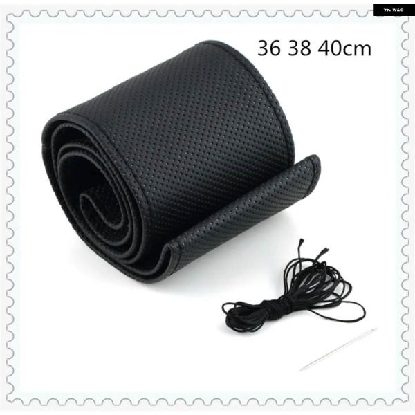 VW フォルクスワーゲン ゴルフ 7 5 6 パサート B5 B6 B7 ポロ ジェッタ用 ニードルと糸フェイクレザーケースカー ステアリングホイール カバー カスタム パーツ アクセサリーHigh-concerned chemical:N...