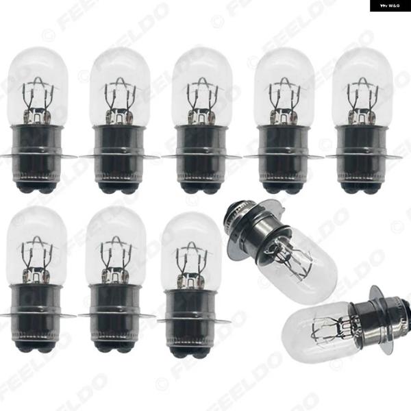 12V 25W T19 P15D-25-1 オートバイ ヘッドライト バルブ 車用ハロゲン 遠近兼用一体型 ヘッドランプ カスタム パーツ アクセサリーHigh-concerned chemical:NoneLumens:600LMLigh...