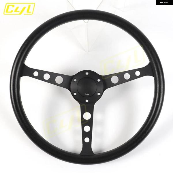 クラシック PU ステアリングホイール 15インチ 380MM フラットディッシュレーシングスポーツ ステアリングホイール カスタム パーツ アクセサリーHigh-concerned chemical:NoneBrand Name:inno...