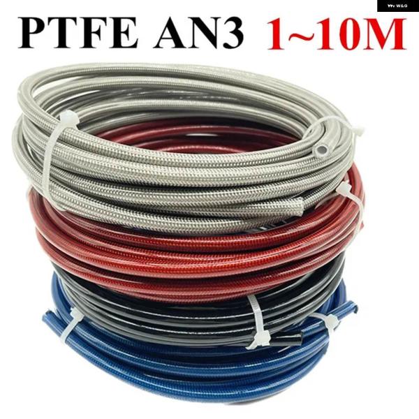 AN3 1M~10M オートバイ 編組 PVC ステンレス PTFE ブレーキ パイプ ライン ホース ブレーキライン ガス オイル 燃料 チューブ パイプ レーシングブレーキホース カスタム パーツ アクセサリーHigh-concerne...