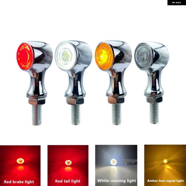 クローム ハウジング Eマーク オートバイ ウィンカーライト 3IN1 LED フロント リア インジケーター ドライビングブレーキストップライト カスタム パーツ アクセサリーBattery Included:NoHigh-concern...