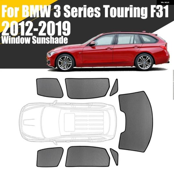 BMW 3シリーズ ツーリング F31 2012-2019 ワゴン用 マグネット式カーウィンドウサンシェード カーテン メッシュ フロントガラス フレーム カーテン カスタム パーツ アクセサリーThickness:StandardProd...