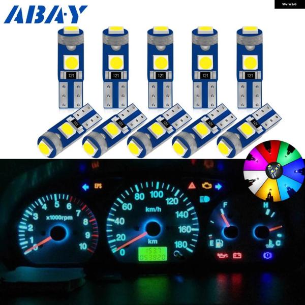 10個 T5 LED 電球 3SMD 3030チップ スーパーカーボード パネル ランプ ダッシュボード ウォーミング インジケーター ウェッジライト 12V カスタム パーツ アクセサリーHigh-concerned chemical:N...