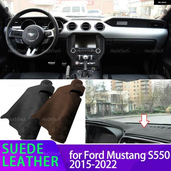 ライナー滑り止めマットUVカットレザー ダッシュボード カバー パッド SUNE フォード マスタング S550 2015〜2022年モデル対応 カスタム パーツ アクセサリーHigh-concerned chemical:NoneFloo...