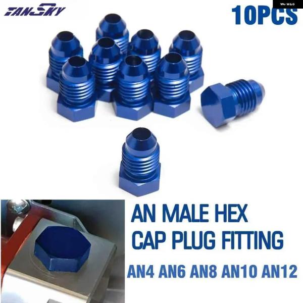 10個 4AN 6AN 8AN 10AN 12AN オスフレアブランキングプラグ アダプター 六角形 ブルー FUE システム カスタム パーツ アクセサリーProduct Type:Engine AccessoriesSpecial Fe...