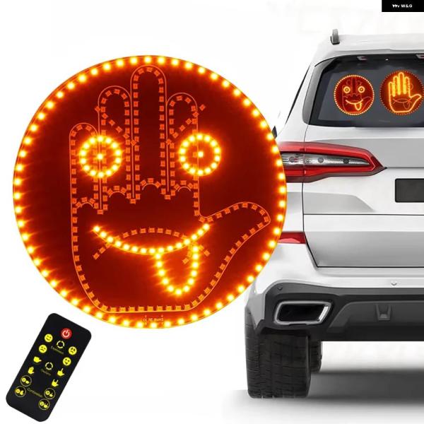 LED クリエイティブファン14モデルジェスチャーランプ リモコン リアウィンドウハンドジェスチャーサイン中指ハザード ブレーキライト カスタム パーツ アクセサリーHigh-concerned chemical:NoneVoltage:1...
