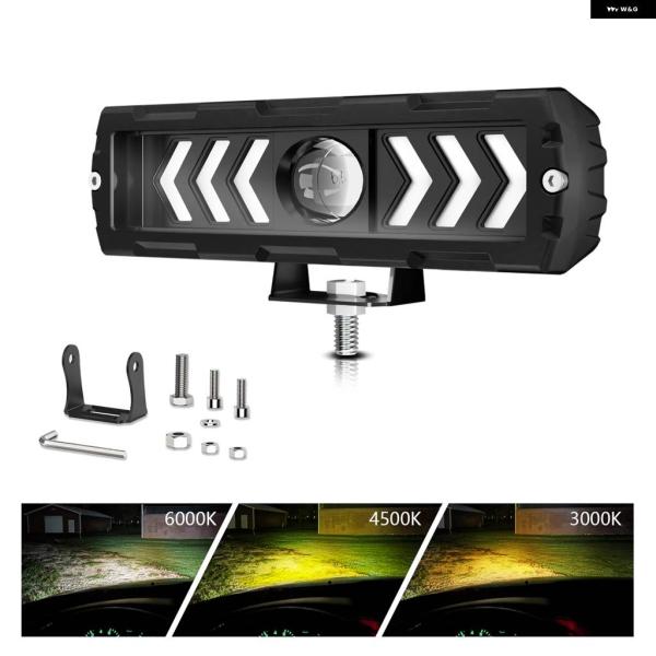 EURS 6インチ 車用LEDアロー型単眼スポットライト 6000K ホワイト/イエロー DRL ランニングライト 10000LM SUV ATV 車用補助 ドライビングライト カスタム パーツ アクセサリーHigh-concerned c...
