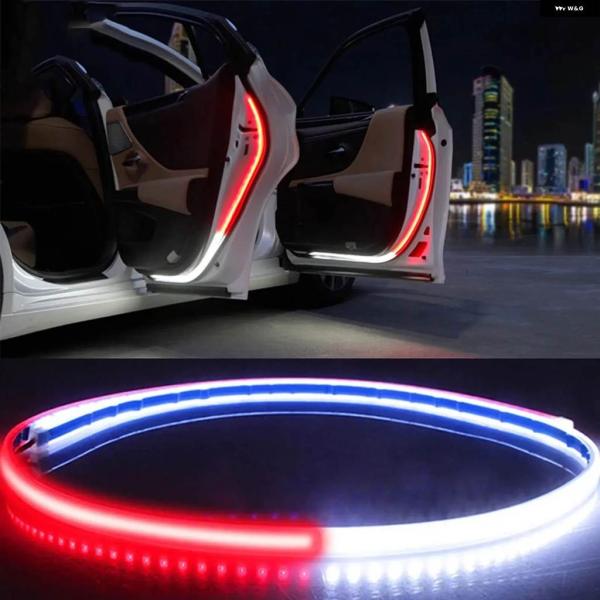 2個48インチ 車用ドアLEDハザードストリップライト フレキシブル デュアルカラー ホワイト/レッド シーケンシャルストロボライト 後方防止 カスタム パーツ アクセサリーHigh-concerned chemical:NoneSpeci...