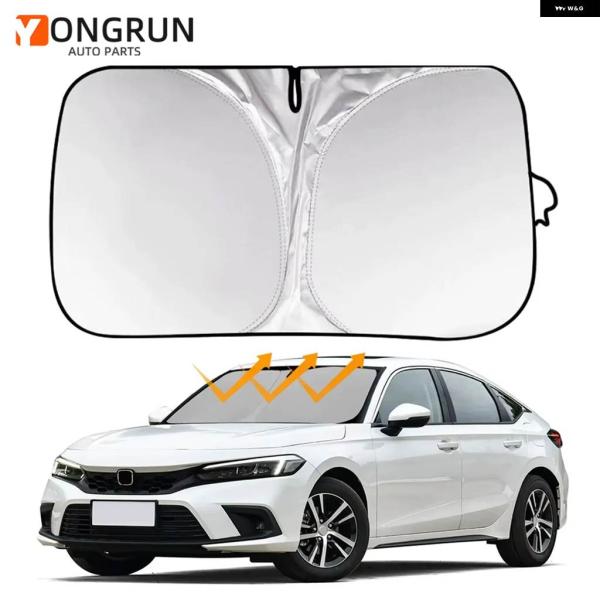 折りたたみ 式 フロントガラス 用日よけ断熱チタンシルバー日よけ紫外線と日光に耐える1個 カスタム パーツ アクセサリーProduct application scenarios:OtherCraft of Weaving:Not Clot...