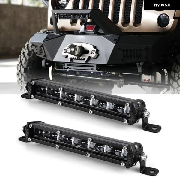 7インチ スリム LED ライトバー 6D 30W 運転作業灯バー リモコン スポット フラッドビーム フォグランプ オフロード 4X4 ATV SUV 12-24V カスタムパーツ アクセサリー 交換用部品Hign-concerned C...